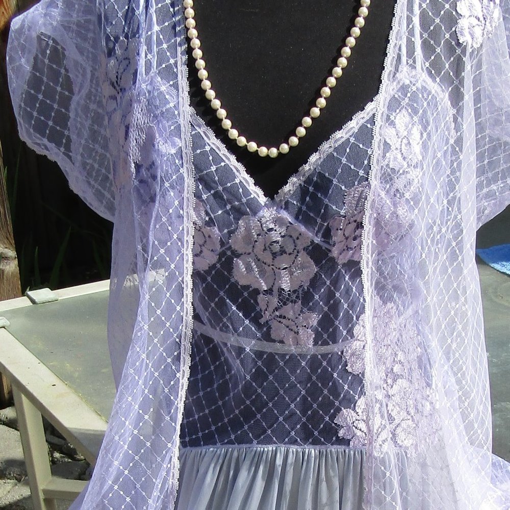 Large Sheer Long Nightgown And Cover Up - Gem
